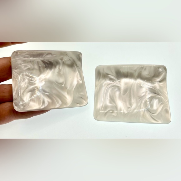 Vintage | Accessories | Vintage Shoe Clips White Marbleized Pearlescent ...